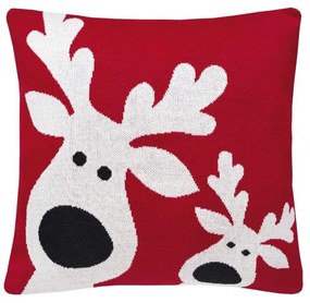 SCANquilt pletený povlak DESIGN losíci červenobílá 45 x 45 cm