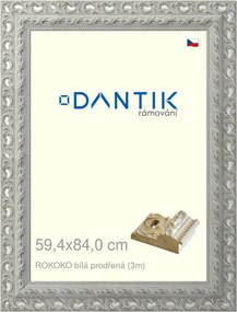 DANTIK rámeček 59,4x84 | ROKOKO bílá prodřená (Plexi Čiré)