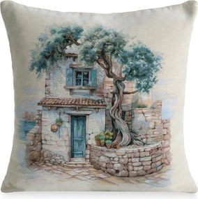 GOBELÍNOVÝ DEKORAČNÍ POVLAK NA POLŠTÁŘ PENINSULA1 45X45 CM VZOROVANÝ