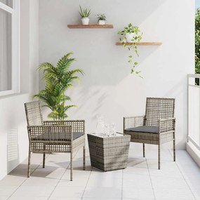 Zahradní bistro set 3 ks Šedá polyratan 3334957