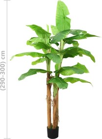 Umělý banánovník s květináčem 300 cm zelený 336315