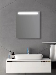 Amirro Zrcadlo na zeď chodbu do pokoje ložnice předsíně koupelny LUNA - 60 x 70 cm s LED podsvíceným pruhem 902-005
