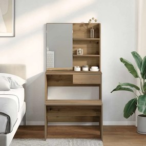 sada toaletního stolku dub artisan kompozitní dřevo 3329190