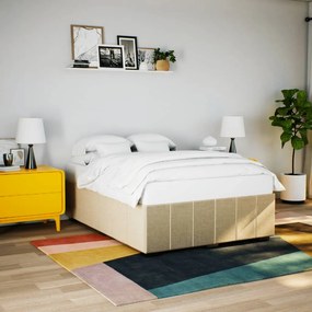 Rám postele bez matrace krémový 140 x 200 cm textil 3284844