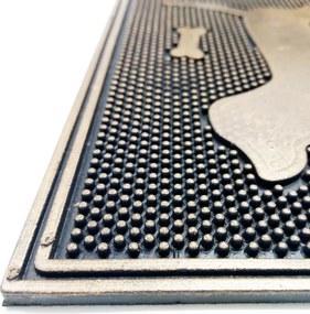 Gumová rohožka 9 psů, 75 x 45 cm – s bronzovou patinou, do domu a na terasu, odolná, pro milovníky psů