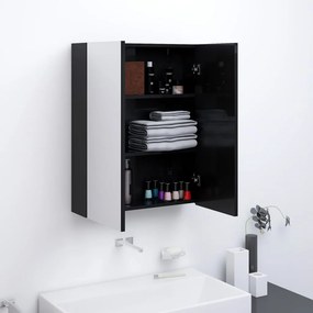 Koupelnová skříňka se zrcadlem 60 x 15 x 75 cm MDF zářivě černá 331524