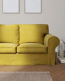 Potah na pohovku IKEA Ektorp 3-místná rozkládací, NOVÝ MODEL 2013 barva zelená látka lesklé, sametová