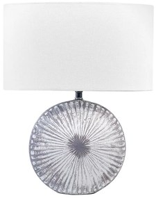 Keramická lampa s válcovitým stínidlem šedá YUNA Beliani