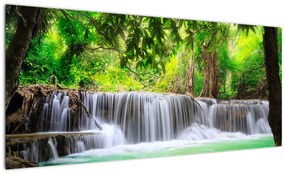 Vodopád - moderní obraz (100x40cm)
