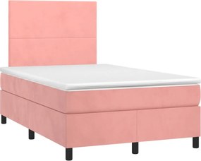 Box spring postel s matrací růžová 120 x 200 cm samet 3142898