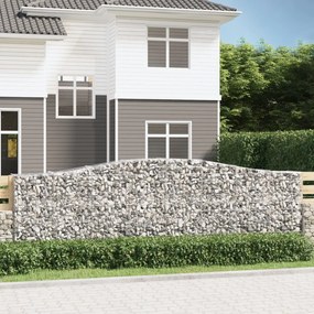 Klenuté gabionové koše 9 ks 400x50x120/140cm pozinkované železo 3145976