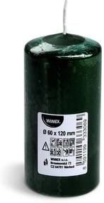 Wimex 33306 - válcová svíčka 60 × 120 mm, tmavě zelená