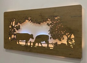 Li-Go "Kravičky" světelný obraz 230V 120x60 cm provedení povrchu: dub světlý