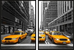 Obraz V Rámu 53x73 cm Diptych Sada 2 obrazů New York Taxi P761