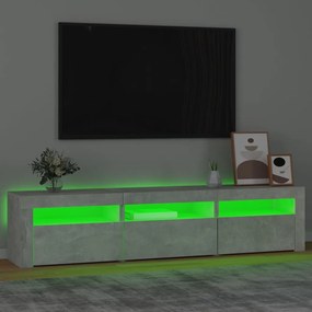 TV skříňka s LED osvětlením betonově šedá 180x35x40 cm 3152757