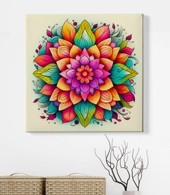 Obraz na plátně - Mandala květinka FeelHappy.cz Velikost obrazu: 140 x 140 cm