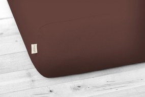 Jersey prostěradlo středně hnědé na výšku matrace do 20 cm Velikost: 90 x 200