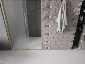 Mexen Velar L, posuvné sprchové dveře do otvoru 100 cm, 8mm sklo námraza, zlatá matná, 871-100-003-31-55