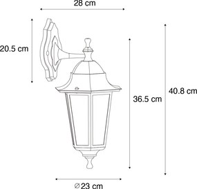 Klasická venkovní nástěnná lucerna tmavě zelená IP44 - New Orleans down