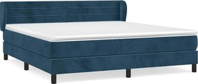 Box spring postel s matrací tmavě modrá 160x200 cm samet 3127563