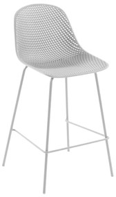 OnaDnes -20% Bílá plastová barová židle Kave Home Quinby 75 cm