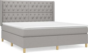 Box spring postel s matrací světle šedá 160 x 200 cm textil 3132241