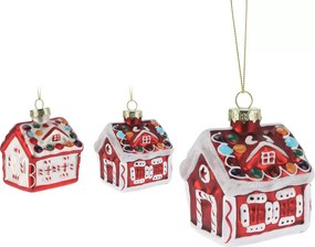 Sada 12 ks vánočních ozdob HOME 8 cm červená