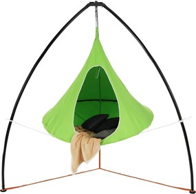 Závěsné houpací křeslo, zelená, KLORIN NEW KIDS CACOON HAMMOCK