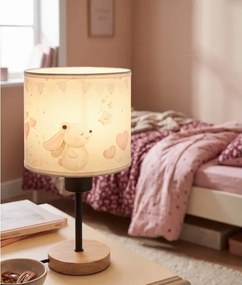 BRILAGI - Stolní lampa BOBO WOOD 1xE27/25W/230V dub/černá/krémová/králíčci