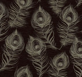 Černá vliesová tapeta s pavími pery, EV3942, Candice Olson Casual Elegance, York