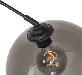 Chytrá oblouková stojací lampa černá s kouřovým sklem vč. WiFi G95 - Arc