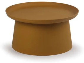 Plastový kávový stolek FUNGO, průměr 700 mm, okrový
