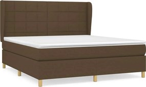 Box spring postel s matrací tmavě hnědá 160x200 cm textil 3128536