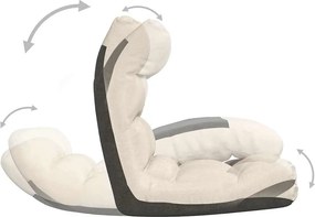 Skládací lenoška na podlahu krémová textil 336586