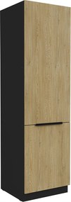 CREMONA cc | vysoká skříňka 60 DK-210 2F potravinová s policemi | 60 cm | černá/cremona