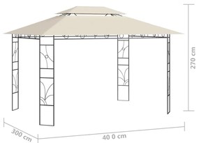 vidaXL Altán 4 x 3 x 2,7 m krémový 160 g/m²