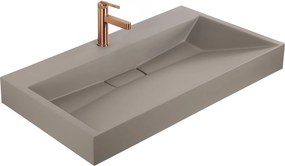 Rea Goya, umyvadlo z konglomerátu na desku/závěsné, 100 cm, béžová, REA-U4415