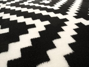 Alfa Carpets, Kusový koberec Gloria new black/cream, 80x150, černobílá, chodba / předsíň