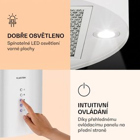 Klarstein Barella, digestoř, 35 cm, 519 m³/h, LED, bílý