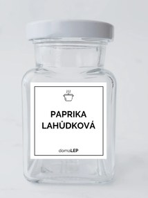 Samolepka na kořenky PAPRIKA LAHŮDKOVÁ bílá 5 × 5 cm tučné písmo
