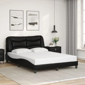 Rám postele bez matrace Hvar černý 140x190 cm umělá kůže 3207995