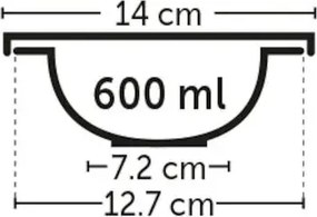 Flamingo Kena černá/stříbrná 600ml / Miska pro psy s víkem