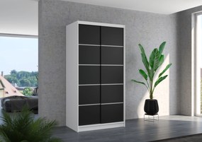 ADRK Šatní skříň posuvná RIVA W-B 100, černá/bílá