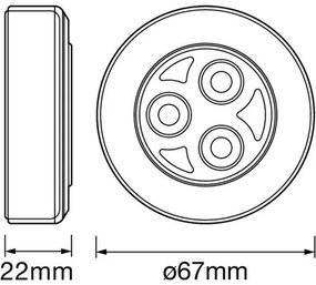 Nábytkové LED svítidlo LEDVANCE DOT-it Classic 3xAAA