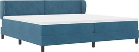 Postel s boxspringem s čelo Tmavě moddrá 200 x 200 cm samet 3340464