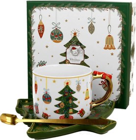 Porcelánový šálek s podšálkem Christmas Tree 250 ml