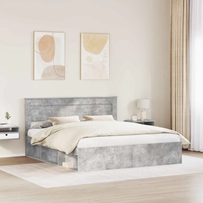 Rám postele s čelo Beton 180 x 200 cm Masivní borové dřevo 3409730