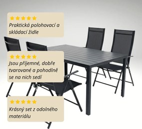 Vikio Zahradní set 140x80 pro 4 osoby V134-140 černá