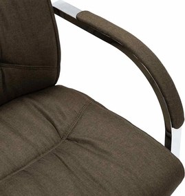 Konzolová kancelářská židle hnědá textil 289338