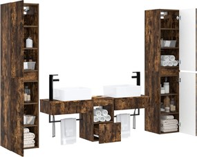 Sada koupelnového nábytku 5 ks Kouřový dub 33 x 34,5 x 160 cm 3406018